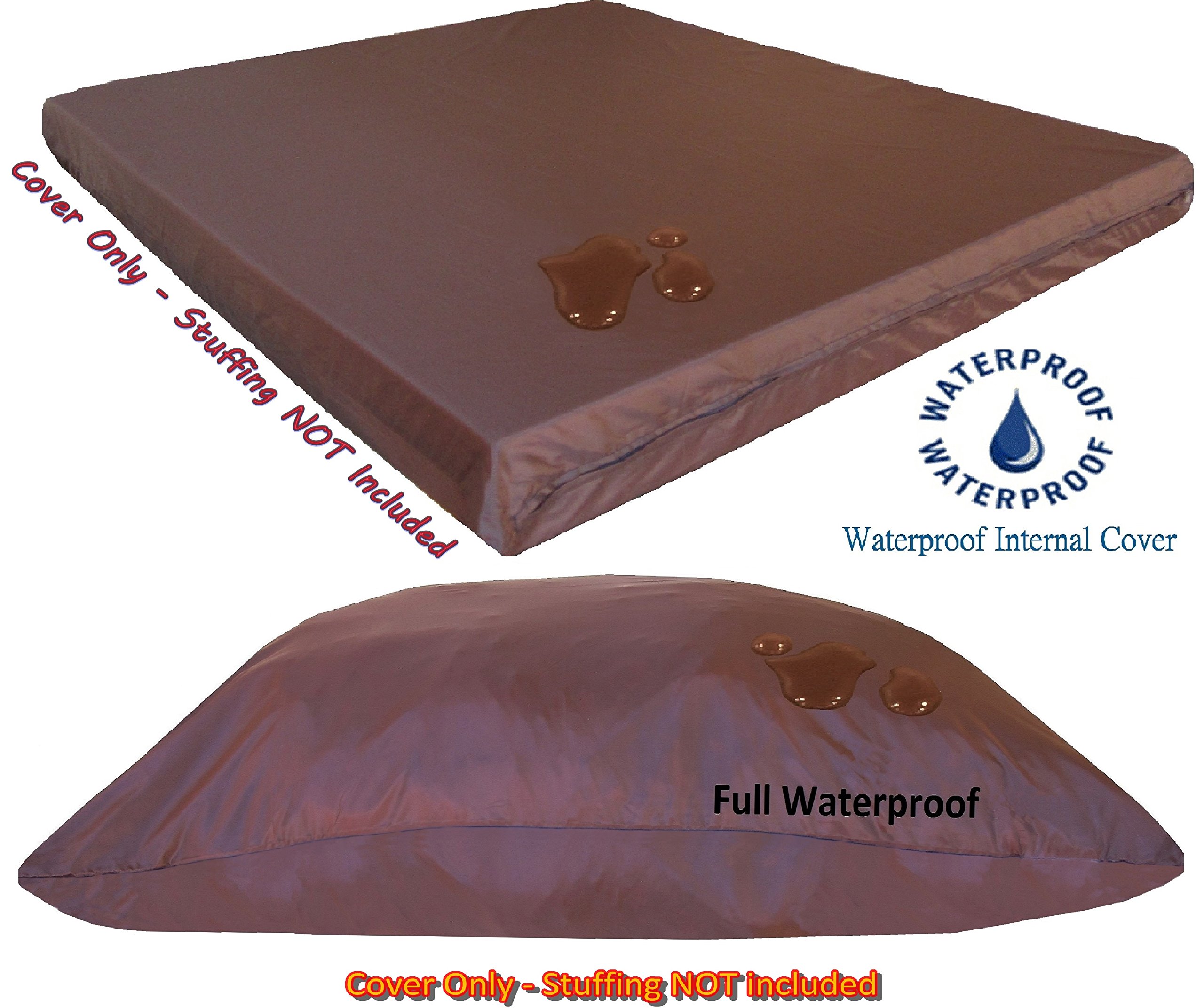 Do It Yourself DIY Pet Bed Pillow Duvet 1680 Nylon Durable Cover and Waterproof Internal case for Dog/Cat at Medium 36"X29" Seal Brown Color - Covers only