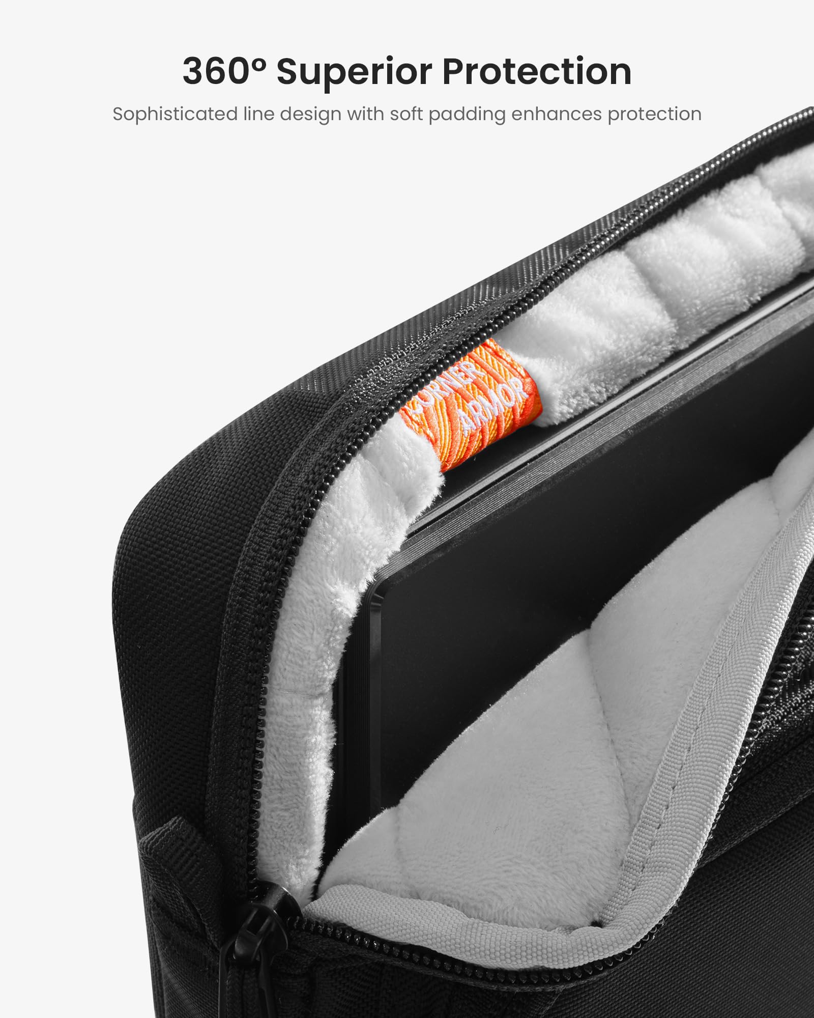 tomtoc 360 Protective Laptop Shoulder Bag for 15 Inch New MacBook Air M3/A3114 M2/A2941 2024-2023, 15 Inch Microsoft Surface Laptop 6/5, Water-Resistant Accessory Case for MacBook Pro A1990 A1707