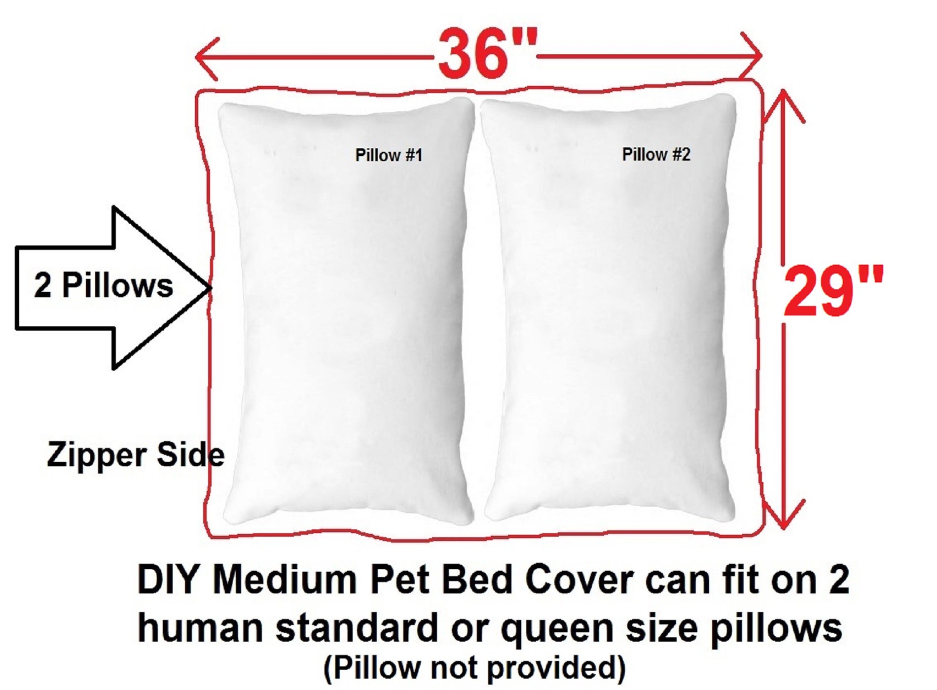 Do It Yourself DIY Pet Bed Pillow Duvet 1680 Nylon Durable Cover and Waterproof Internal case for Dog/Cat at Medium 36"X29" Seal Brown Color - Covers only