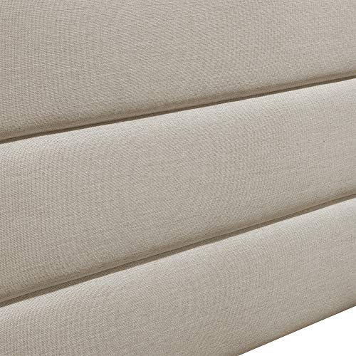 Serta Palisades Collection Upholstered Padded Headboard Modern Tufted Design, Soft Linen-Textured Fabric, Eastern King, Beige