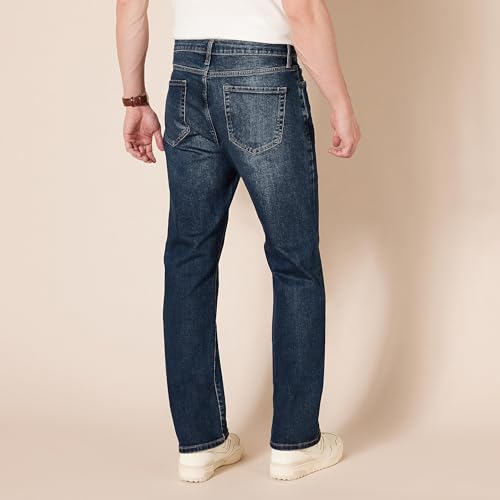 Amazon Essentials Men's Straight-Fit Stretch Jean, Dark Wash, 29W x 28L