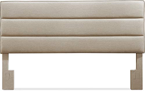 Serta Palisades Collection Upholstered Padded Headboard Modern Tufted Design, Soft Linen-Textured Fabric, Eastern King, Beige