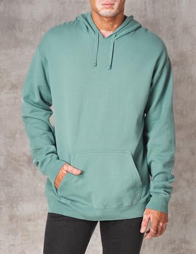 Hanes Men's Comfortwash Garment Dyed Hoodie Sweatshirt, Cypress Green, Medium