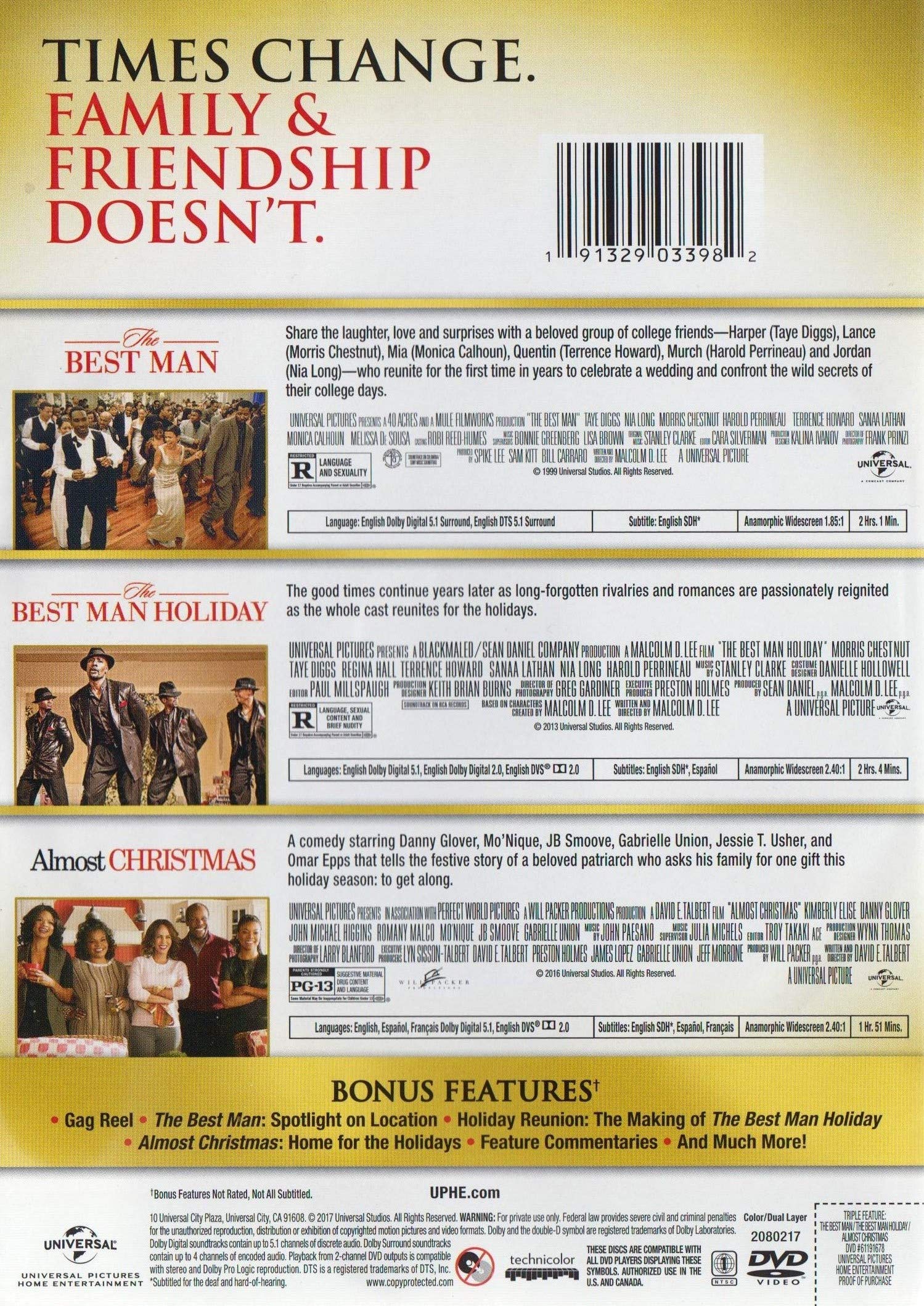 The Best Man / The Best Man Holiday / Almost Christmas (Triple Feature)