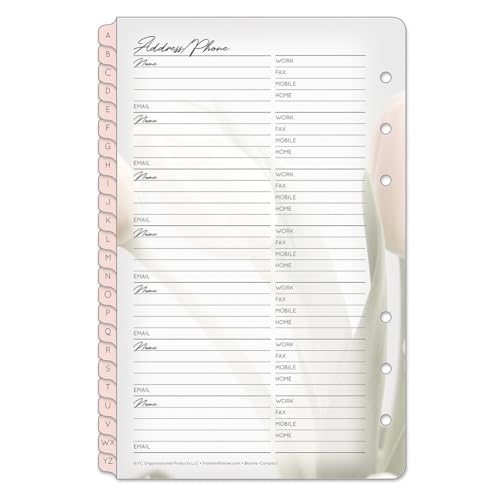 FranklinCovey - Blooms Address/Phone Tabs - Expansion for Planners (Compact, Pink/Green)