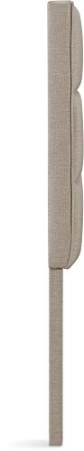 Serta Palisades Collection Upholstered Padded Headboard Modern Tufted Design, Soft Linen-Textured Fabric, Eastern King, Beige