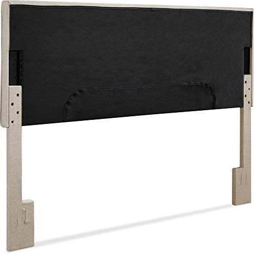 Serta Palisades Collection Upholstered Padded Headboard Modern Tufted Design, Soft Linen-Textured Fabric, Eastern King, Beige