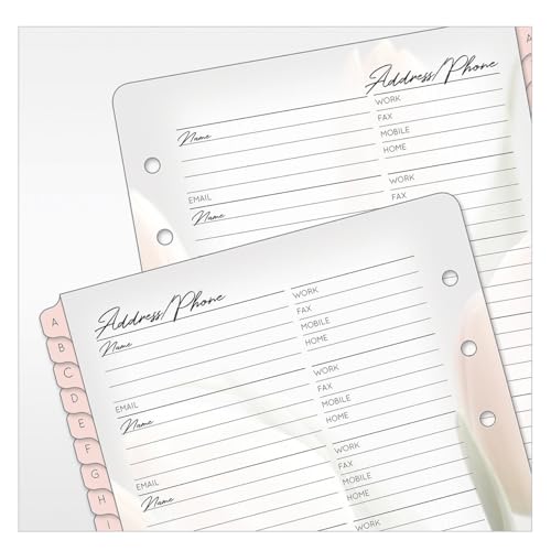 FranklinCovey - Blooms Address/Phone Tabs - Expansion for Planners (Compact, Pink/Green)
