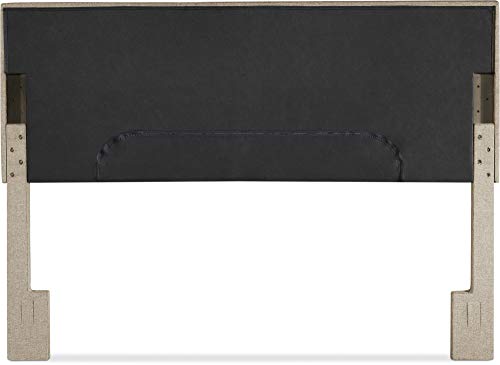 Serta Palisades Collection Upholstered Padded Headboard Modern Tufted Design, Soft Linen-Textured Fabric, Eastern King, Beige