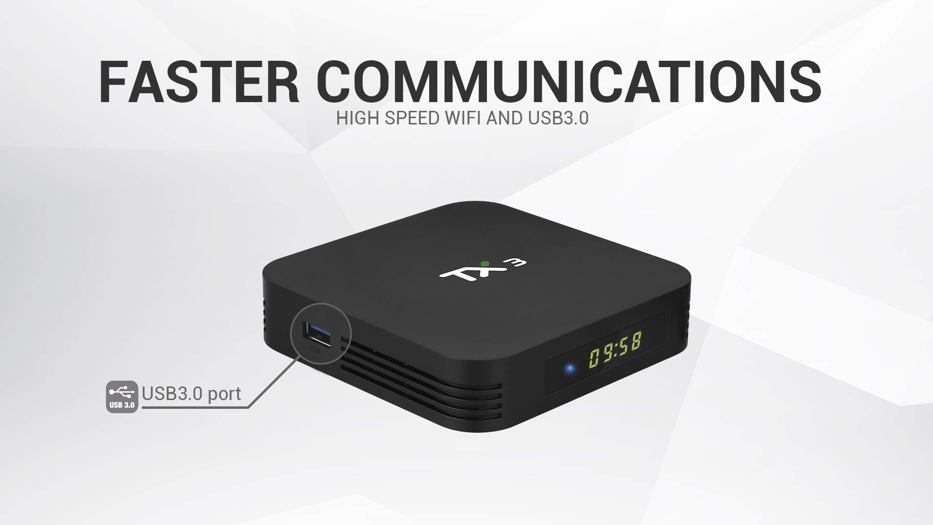 Amlogic S905X3 Android 9.0 TX3 4GB DDR3 RAM 64GB ROM TV Box Android TV Box 4K Ultra HD Support 2.4G/5.8G Dual WiFi BT 4.0 HD 2.1 USB 3.0 with h9