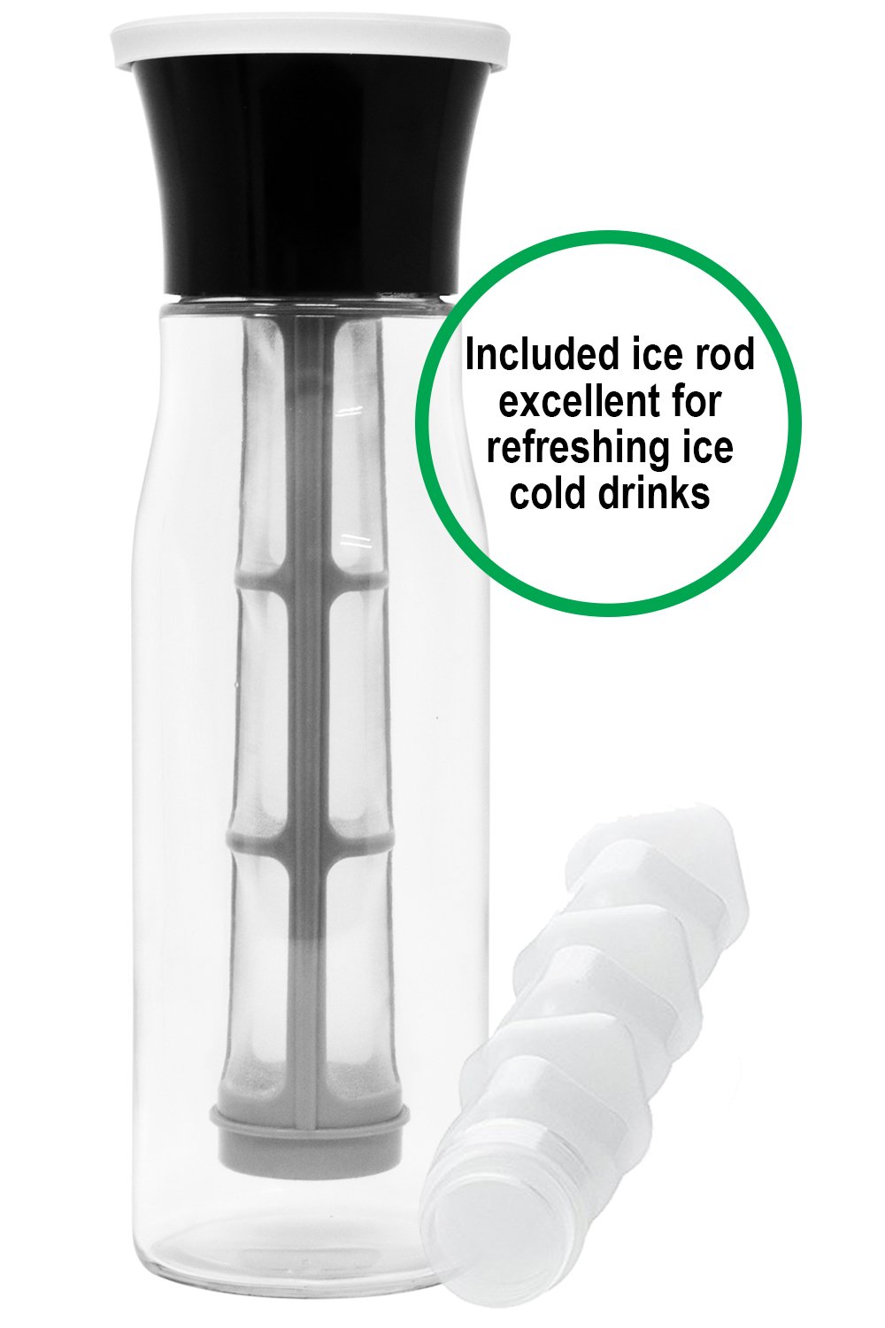 Cold Brew Coffee Maker Pitcher 1 Quart Reusable Airtight Glass Bottle Drip Proof Lid With Coffee Mesh Filter For Homemade Coldbrew And Iced Coffee And Tea Infuser Plus Ice Tube By Perlli