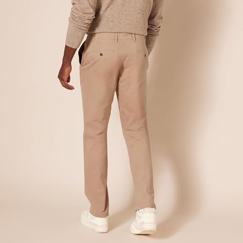 Amazon Essentials Men's Slim-Fit Casual Stretch Chino Pant, Mushroom Brown, 32W x 32L