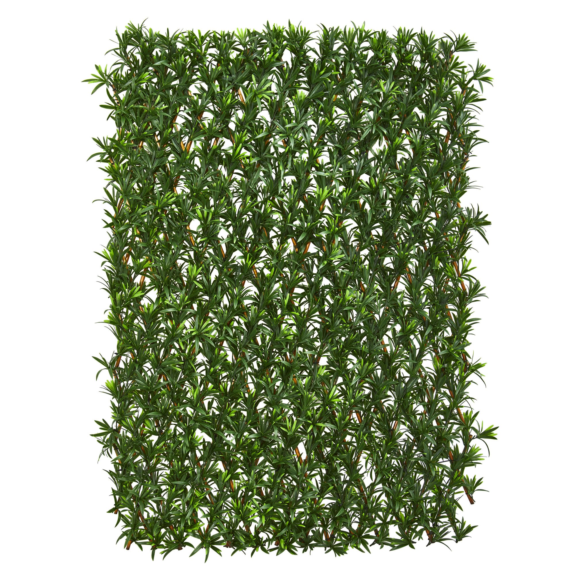 Nearly Natural Podocarpus Expandable Fence Artificial Plant, 16 In. W x 4 In. D x 58 In. H, Green