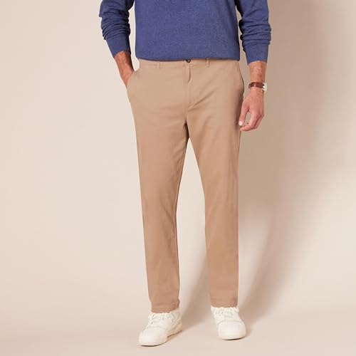 Amazon Essentials Men's Slim-Fit Casual Stretch Chino Pant, Mushroom Brown, 32W x 32L