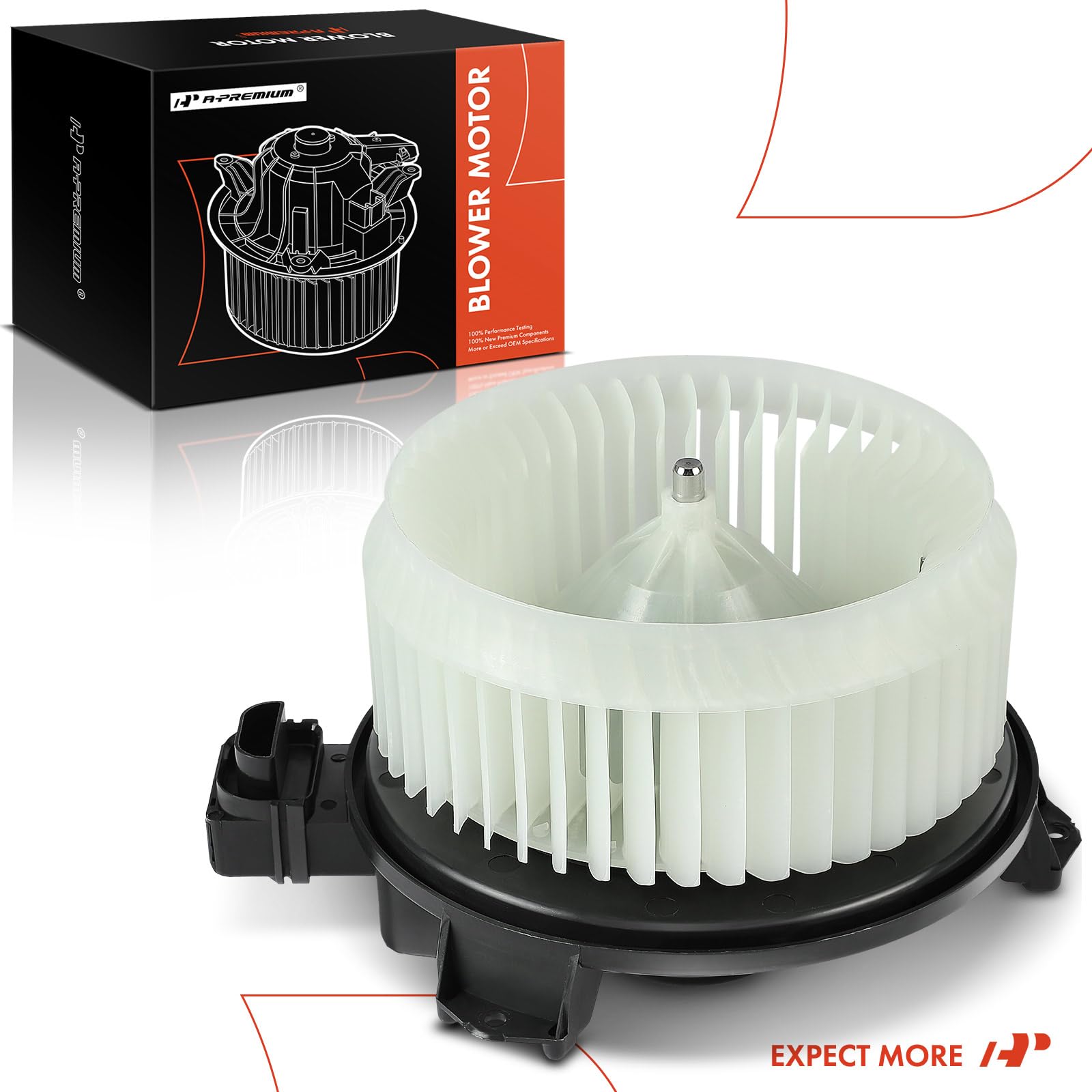 A-Premium Heater Blower Motor with Fan Cage Replacement for Chrysler Sebring Dodge Ram 1500 2500 3500 Ford Jeep Honda Acura Subaru Jaguar Lincoln Front Side
