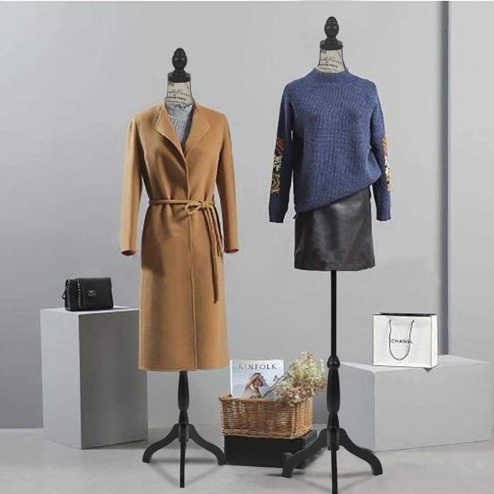 Mannequin Torso Manikin Dress Form 59-67 Inch Height Adjustable Female Dress Model Display Torso Body Tripod Stand Clothing Forms (CM, 59-67 Inches)