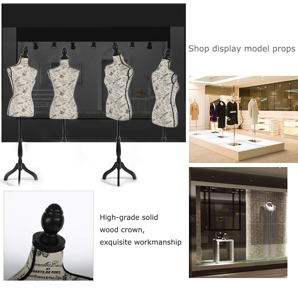 Mannequin Torso Manikin Dress Form 59-67 Inch Height Adjustable Female Dress Model Display Torso Body Tripod Stand Clothing Forms (CM, 59-67 Inches)