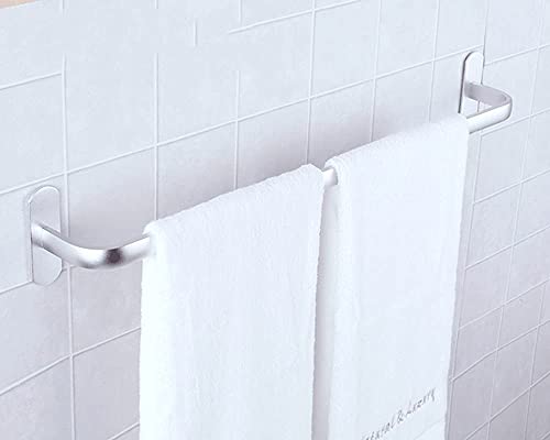 OMOONS Towel Rack Adhesive Towel Rack for Bathroom Wall,Space Aluminum,Matte Surface,Single Rod/600Mm