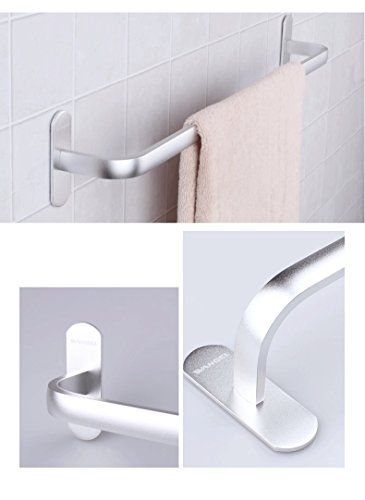 OMOONS Towel Rack Adhesive Towel Rack for Bathroom Wall,Space Aluminum,Matte Surface,Single Rod/600Mm