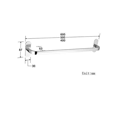 OMOONS Towel Rack Adhesive Towel Rack for Bathroom Wall,Space Aluminum,Matte Surface,Single Rod/600Mm