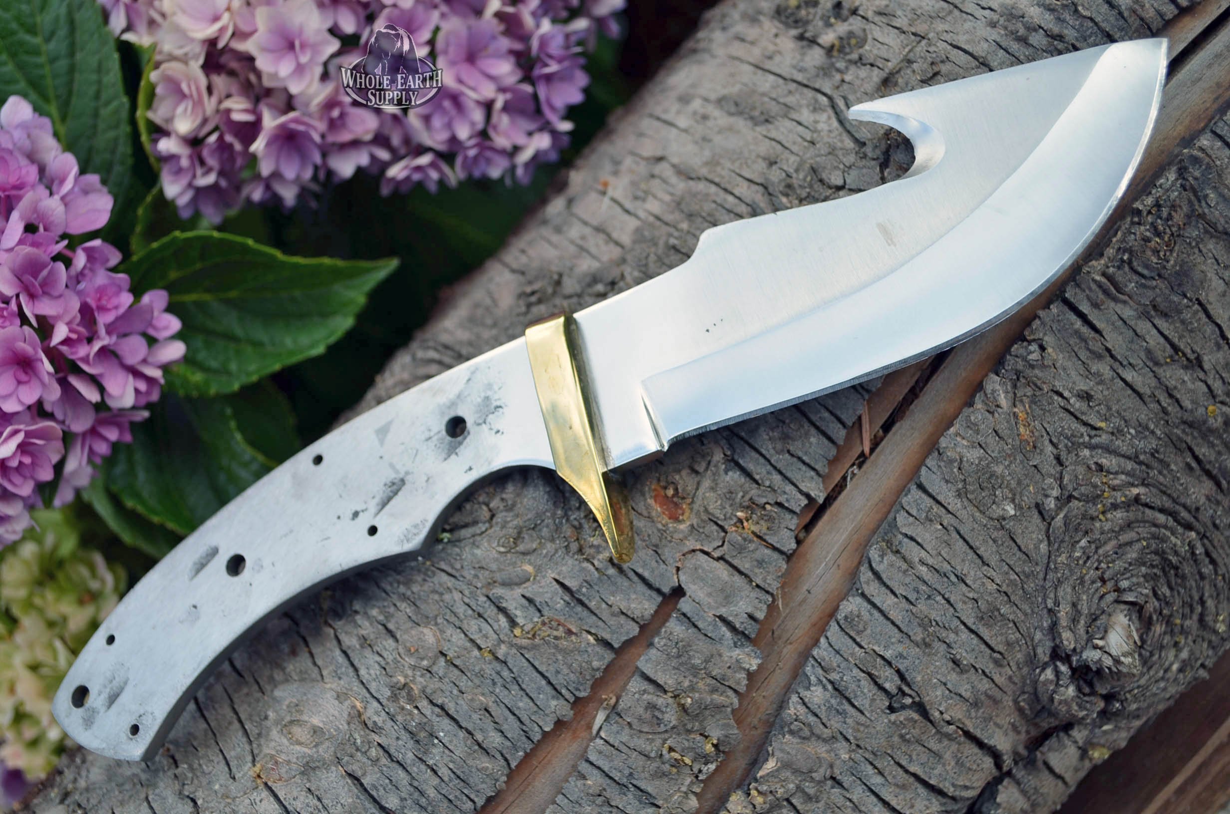 Whole Earth Supply 420 Stainless Steel Knife (420 Stainless Steel, Pair of 4.75 inch Guthook Blades)