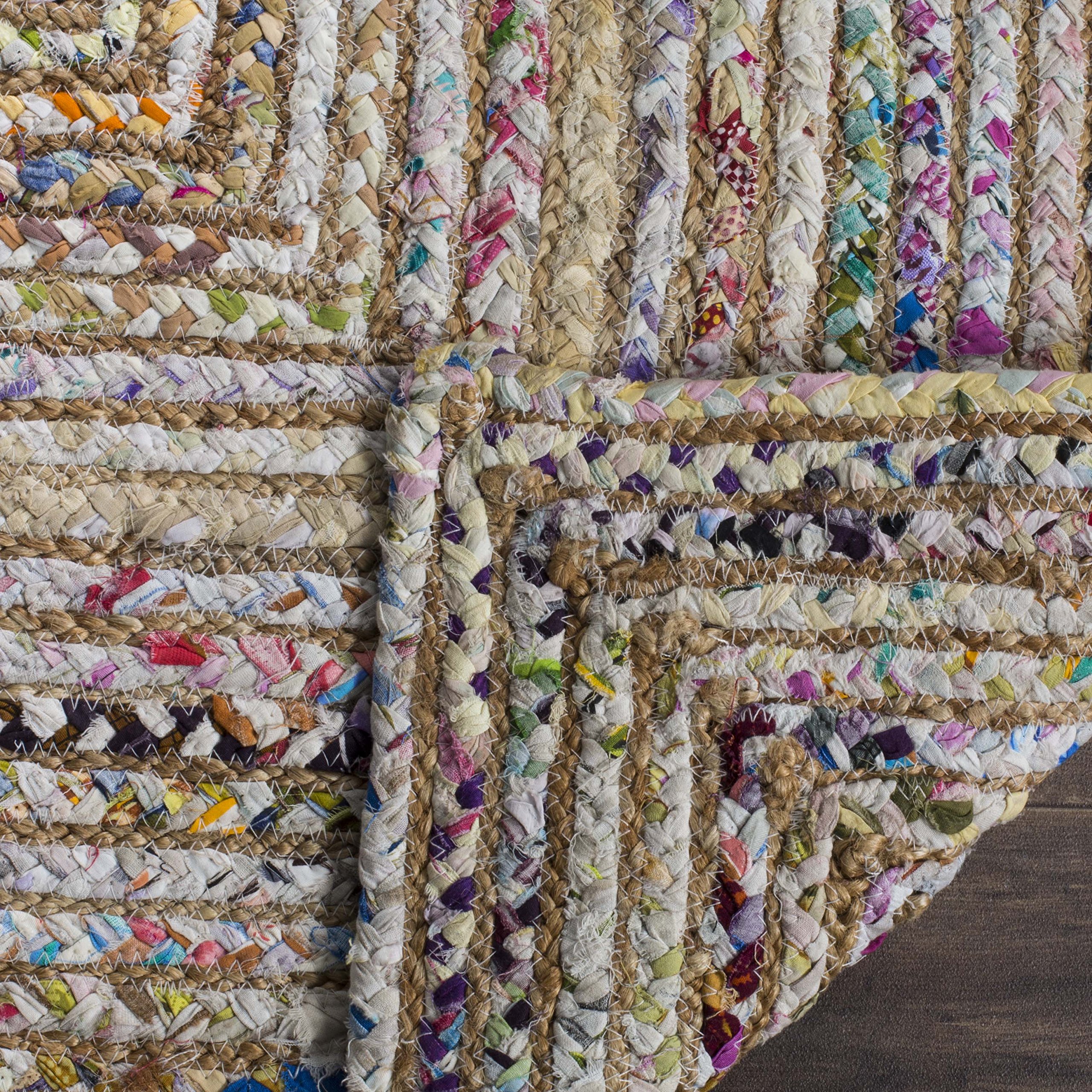 SAFAVIEH Cape Cod Collection Runner Rug - 2'3" x 12', Beige & Multi, Handmade Boho Braided Jute & Cotton, Ideal for High Traffic Areas in Living Room, Bedroom (CAP202B)