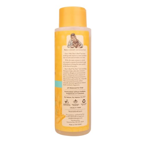 Burt's Bees for Pets Dogs Natural Itch Soothing Shampoo with Honeysuckle | Anti-Itch Dog Shampoo, 16 Ounces - 6 Pack (FF7266CP6)