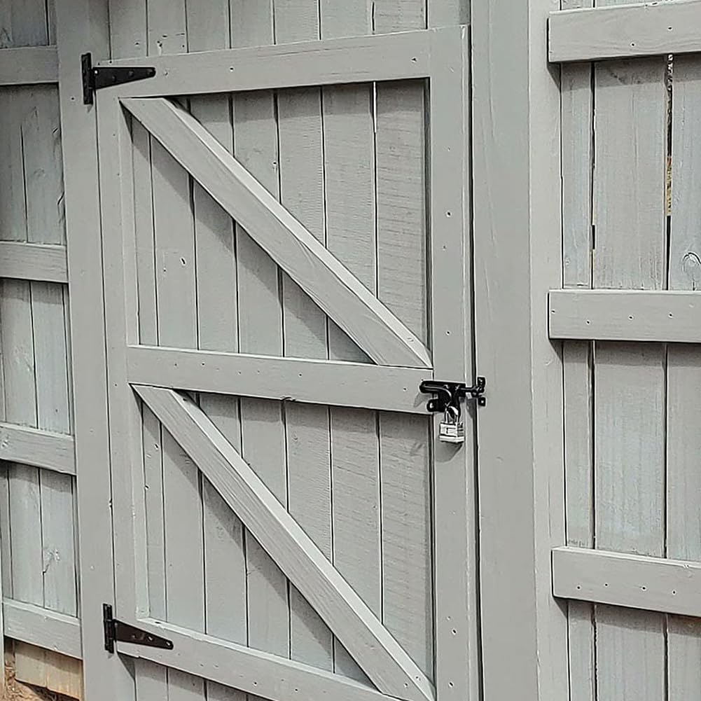 TamBee 5Inch Shed Door Hinges T-Strap Barn Door Hinges Outdoor Heavy Duty Hinges for Wood Wrought Hinges Hardware(2PCS)