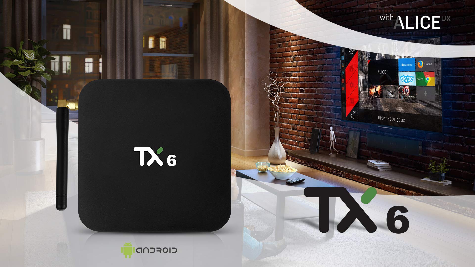 Android 9.0 TV Box TX6 Android TV Box 4GB DDR3 RAM 64GB ROM 4K Ultra HD Support 2.4G/5.8G Dual WiFi BT 4.1 USB 3.0
