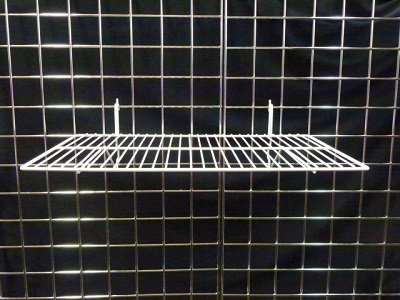 Only Garment Racks White Wire Slatwall/Gridwall Shelf 24"L x 12"D