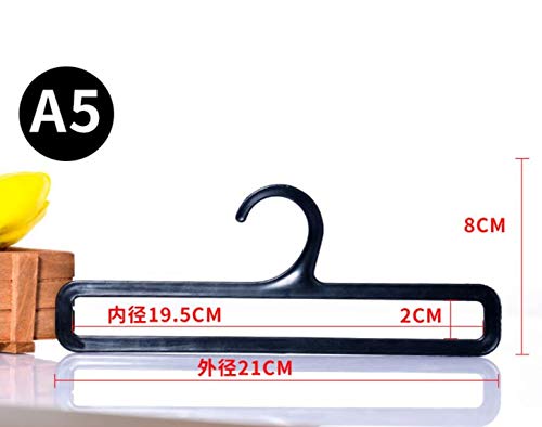 WellieSTR (Pack of 50 Plastic Hangers,Towel/Scarf/Legging Hangers, 21cm/8.3" - Black