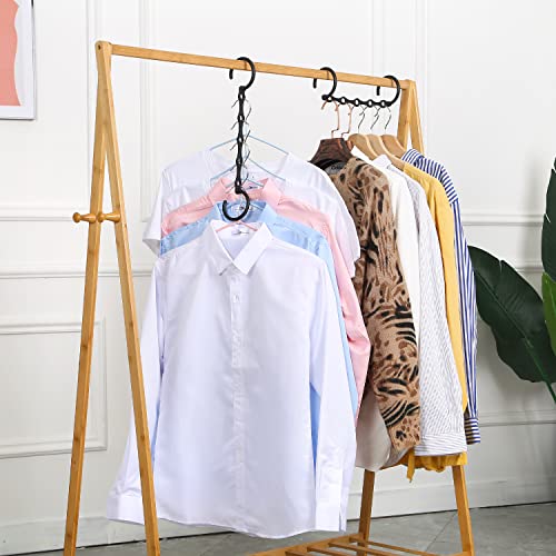 Lidermic Space Saving Hanger Smart Magic Hanger Closet Organizers and Storage Clothes Hanger Multi Hanger Sturdy Plastic Space Saver for Home, Dorms, Bedroom, Apartments (Black, 10)