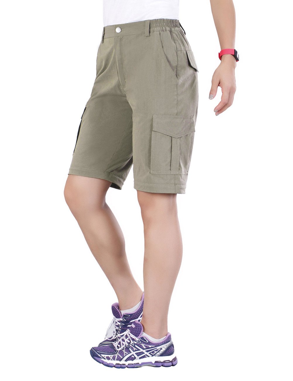 Nonwe Women's Lightweight Outdoor Convertible Quick-Drying Pants Khaki S/30.5 Inseam
