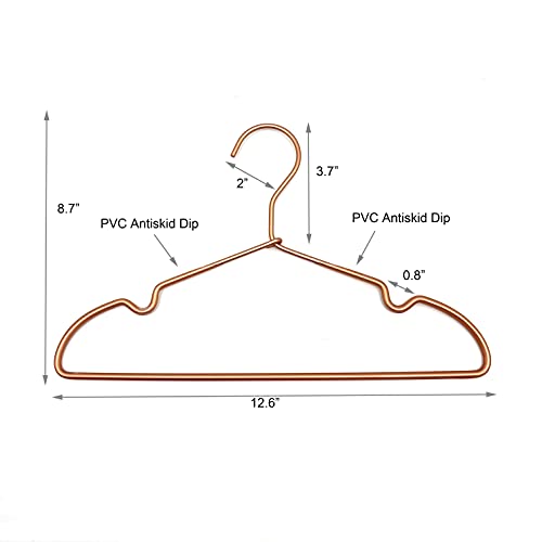 Koobay 12.6" Metal Wire Rose Gold Children Clothes Hangers,30PACK, Baby Coat Clothes Hangers Display Storage