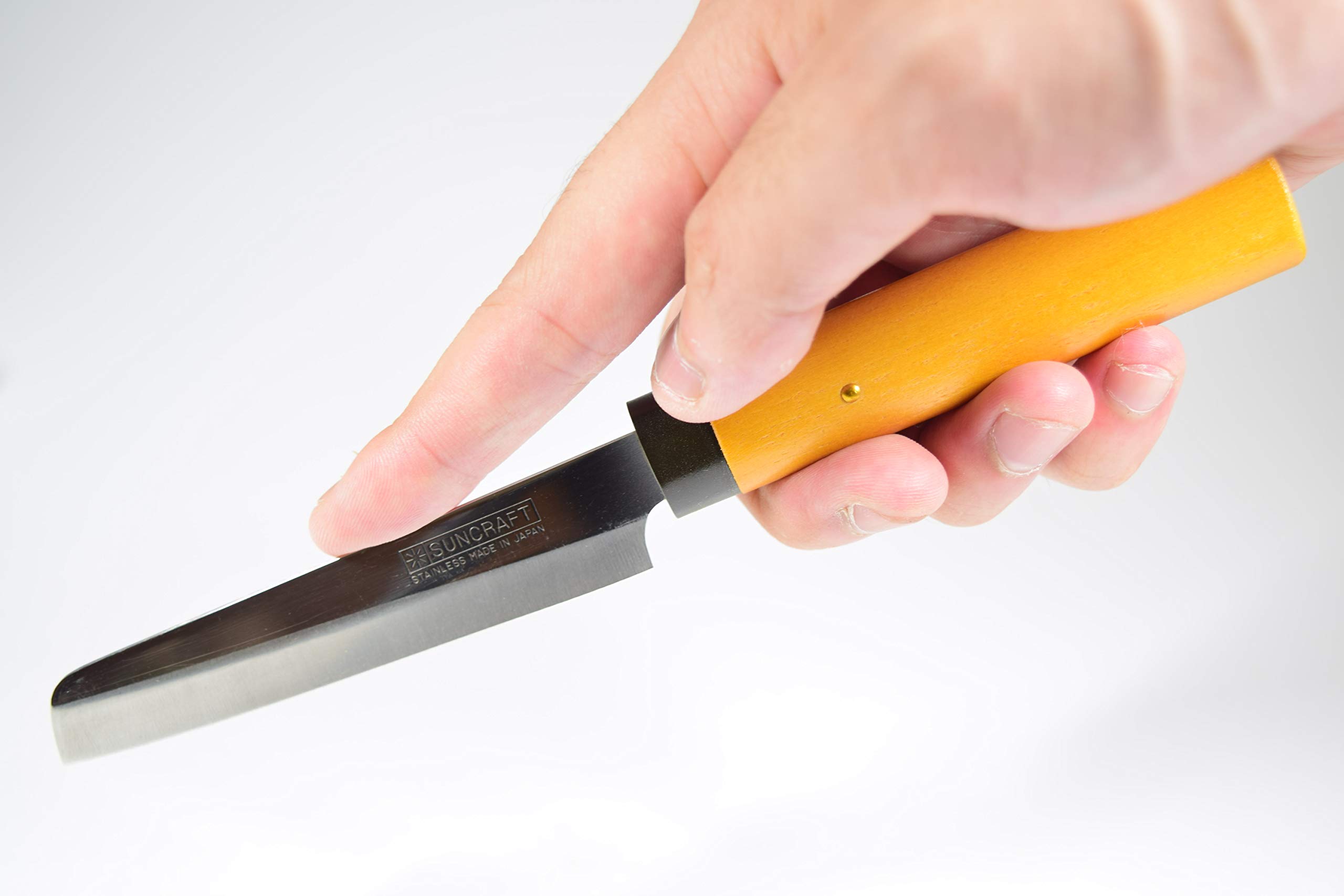 Seki Japan Small Fruit Knife Angular Edge Wooden Handle, 8.5” Small Kitchen Utility Knife, Stainless Steel Blade, Vegetable Knife Paring Knife Pairing Knife Japanese Knives with Cover