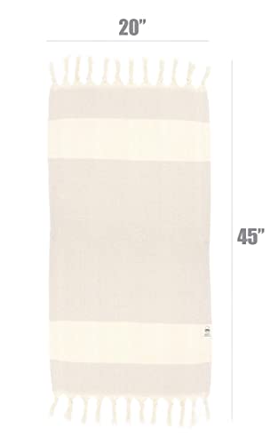 Turkish Hand Towel Set of 4 Diamond Peshtemal Towel 100% Cotton 38x18" Light Weight Thin Quick Dry Hand Hair Gym Face Bath Tea Kitchen Dishcloth Set Decorative Towels for Bathroom (Cream)