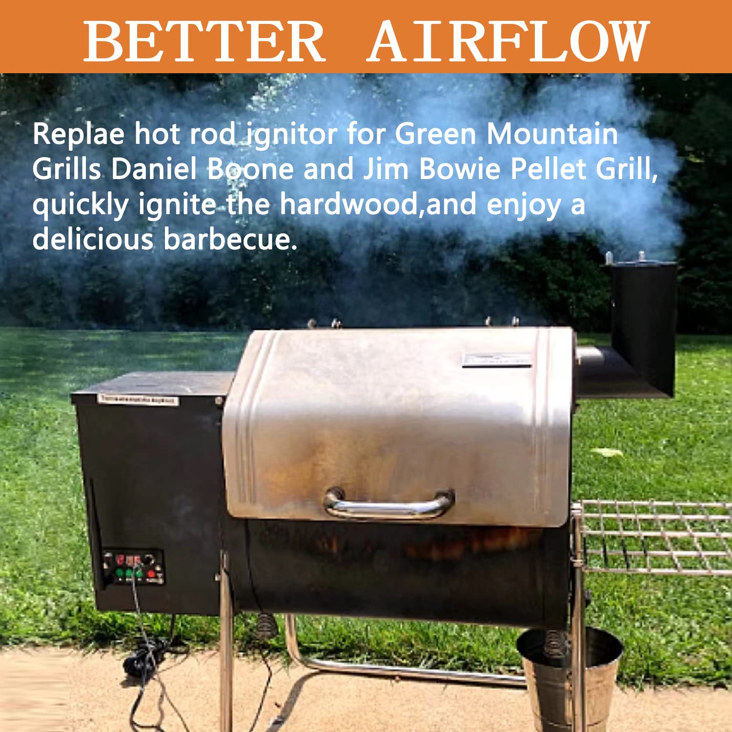 ZHOUWHJJ Replacement Igniter for 110V Green Mountain Daniel Boone and Jim Bowie Pellet Grill