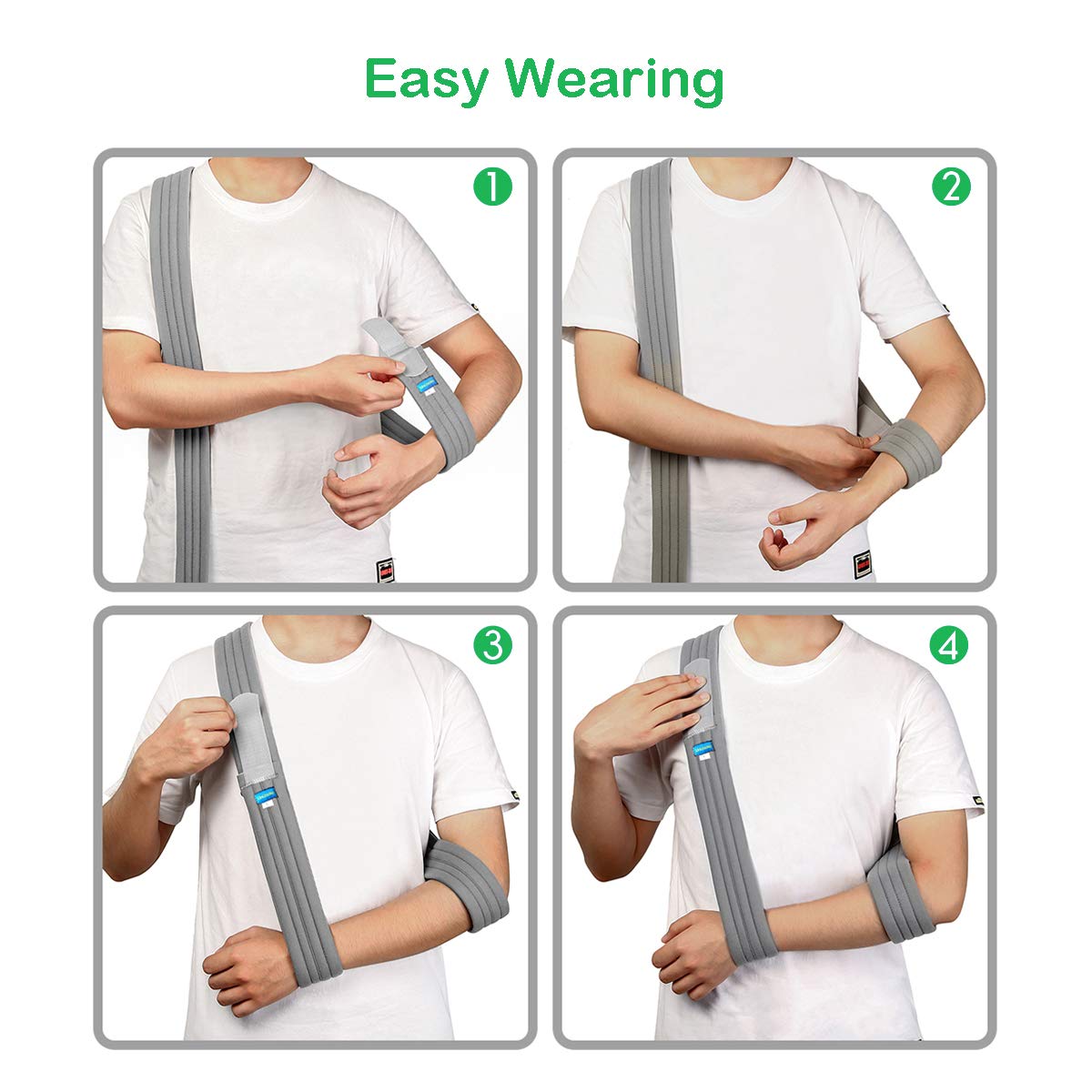 Unizooke Arm Sling - Medical Support Strap for Broken & Fractured Bones - Adjustable Shoulder, Rotator Cuff Full Soft Immobilizer - For Left, Right Arm, Men Women(Simple/Lightweight/Comfortable)