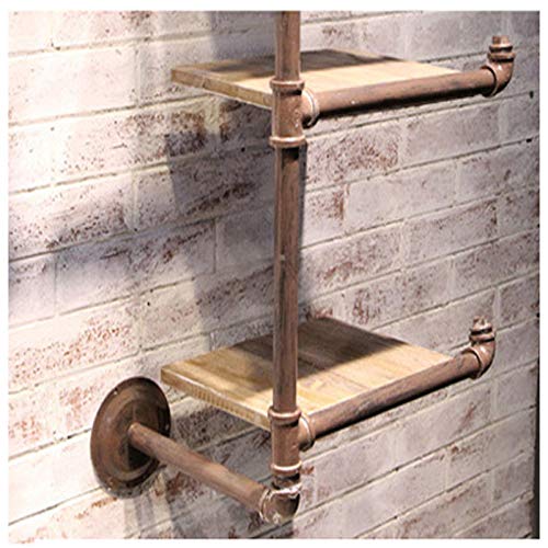 OTUGARE Industrial Vintage Iron Pipe Wall Mounted Clothing Rack Multi-function Garment Store Display Rack Shoes Bag Store Shelves Clothes Hanger(65”)
