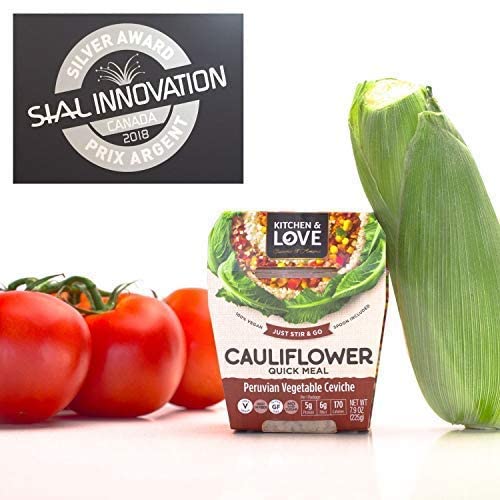 Kitchen & Love Cauliflower, Peruvian Vegetable Ceviche, Ready to Eat, Shelf Stable, Non Gmo, Gluten & Dairy Free, Vegan, Vegetarian, 7.9 Oz, 6 Pack