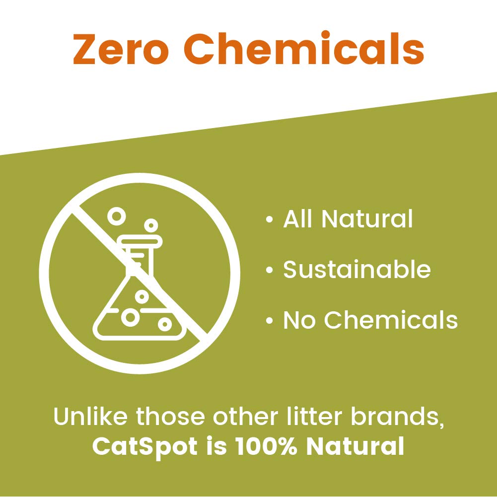 CatSpot Non-Clumping Litter: Coconut Cat Litter, All-Natural, 100% Organic, Biodegradable, Lightweight & Dust-Free (Non-Clumping, 2 Bags)
