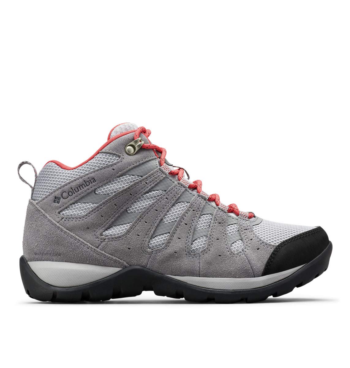 Columbia womens Redmond V2 Mid Waterproof Hiking Shoe, Steam/Daredevil, 8.5 US