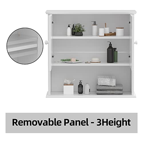 Visionwards Bathroom Storage Cabinet, Medicine Cabinets, Wall Shelf White, Bathroom Organizer Cabinet Wall Mounted Easy Assemble 22.8x23.6β