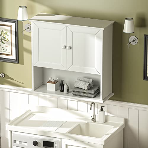 Visionwards Bathroom Storage Cabinet, Medicine Cabinets, Wall Shelf White, Bathroom Organizer Cabinet Wall Mounted Easy Assemble 22.8x23.6β