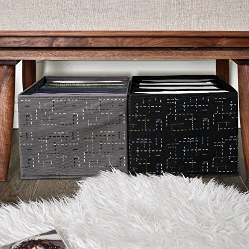 Wardrobe Clothes Organizer 7 Grids, Clothes Storage & Clothing Organizer for Jeans Pants & T-Shirts (Grey)