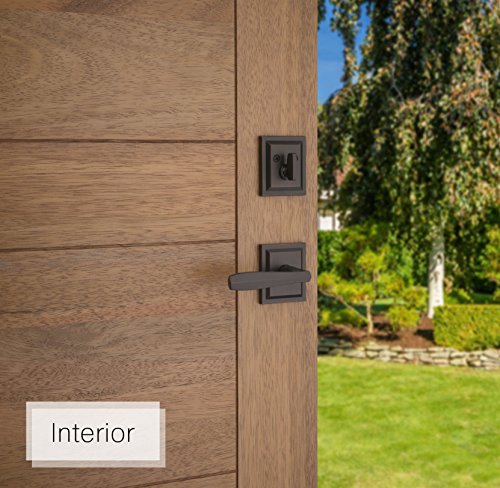 Baldwin Torrey Pines, Front Entry Handleset with Interior Lever, Featuring SmartKey Deadbolt Re-Key Technology and Microban Protection, in Venetian Bronze