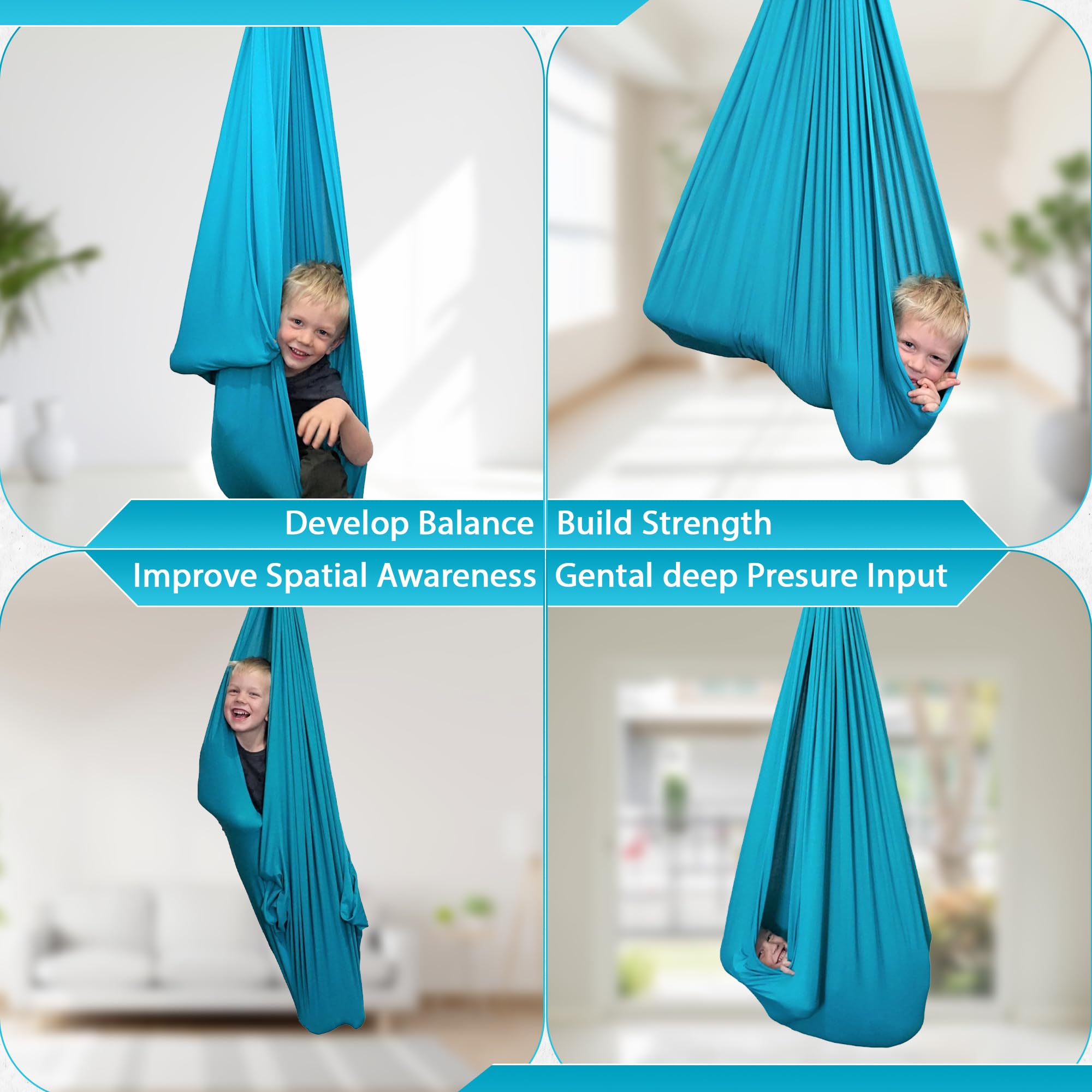Sensory Swing for Kids | 360° Hardware Indoor | Therapy Tool for Special Needs Snuggle Grey Cuddle Hammock Gray Swing | for Children with Autism, ADHD, Aspergers, Sensory Integration
