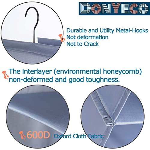 DonYeco Bundles of 3-Shelf Hanging Oxford Closet Organizers and Storage & 3-Shelf Hanging Closet Organizers and Storage with 4 Side-Pockets