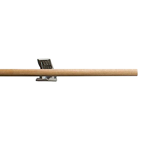 NAHANCO 6214RCCHHU 14” Wooden Pant Skirt Hanger with Chrome Hook and Clips, Natural (Pack of 25)