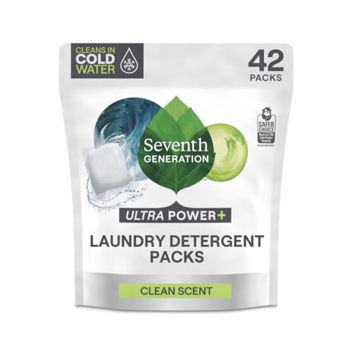 Seventh Generation Ultra Power Plus Laundry Detergent Packs Fresh Citrus Laundry Soap EPA Safer Choice Certified 42 count
